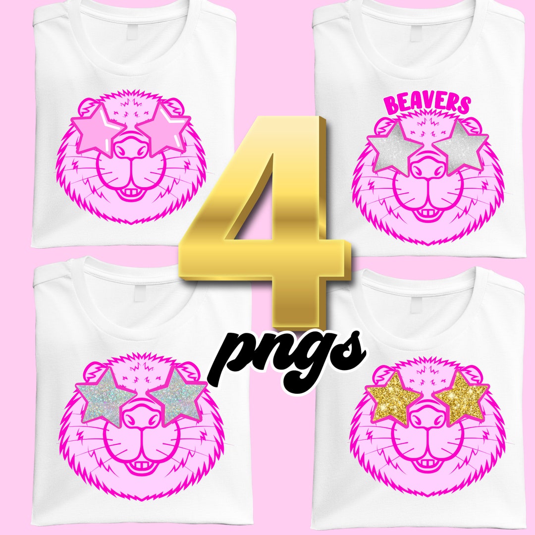 4 Preppy Pink Beaver Mascot PNG Star Eyes Great Forteam Shirts ...