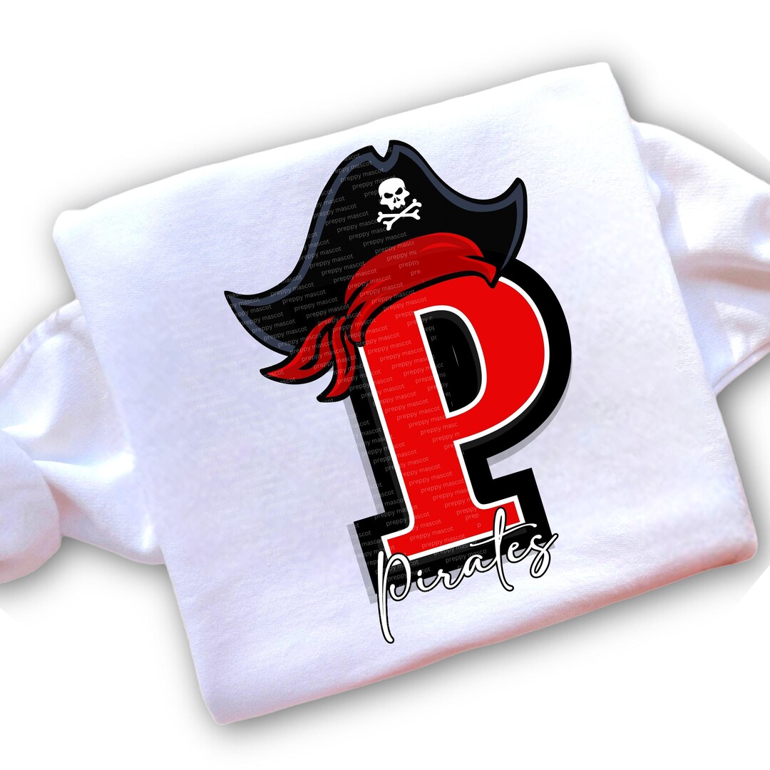 Preppy Pirate P PNG With Pirate Skull Hat 300 DPI Instant Download ...
