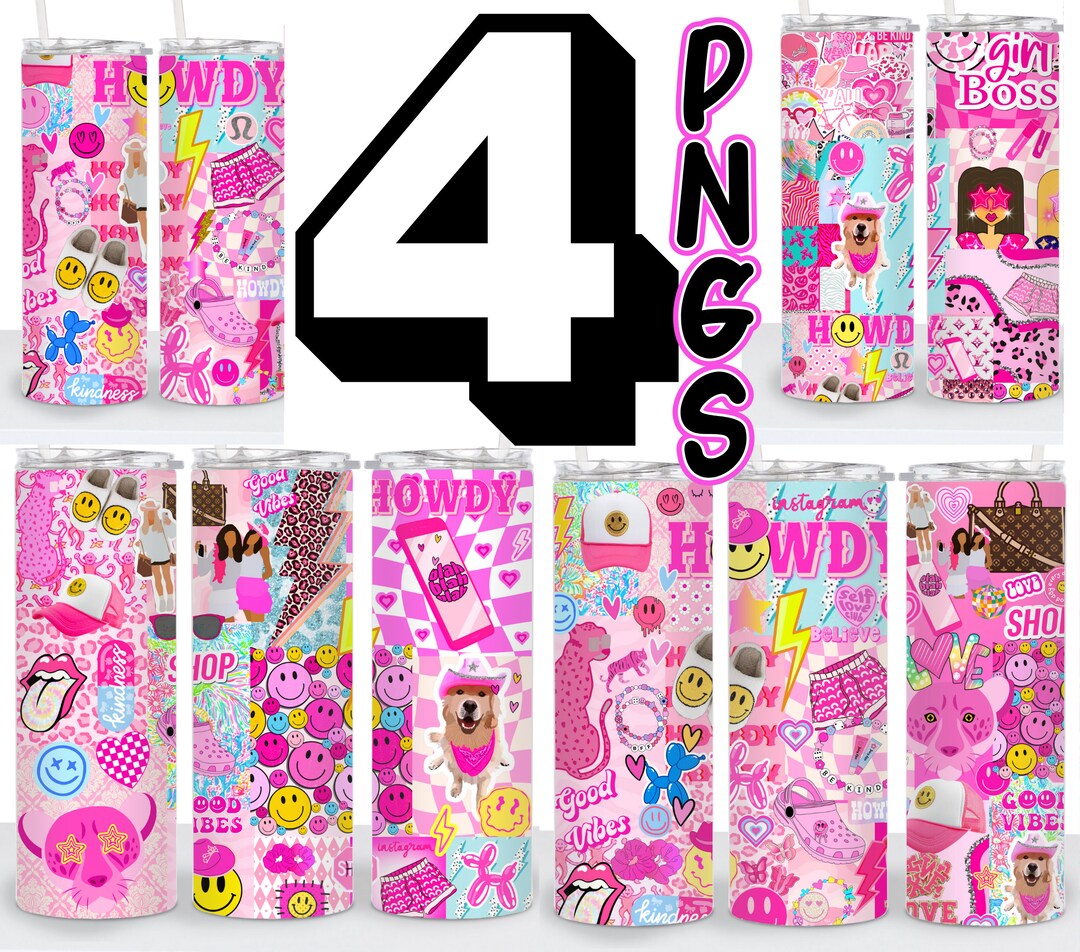 Preppy Tumbler Wrap PNG, Bundle of 4, Preppy, Teen Funky Girl Trendy ...