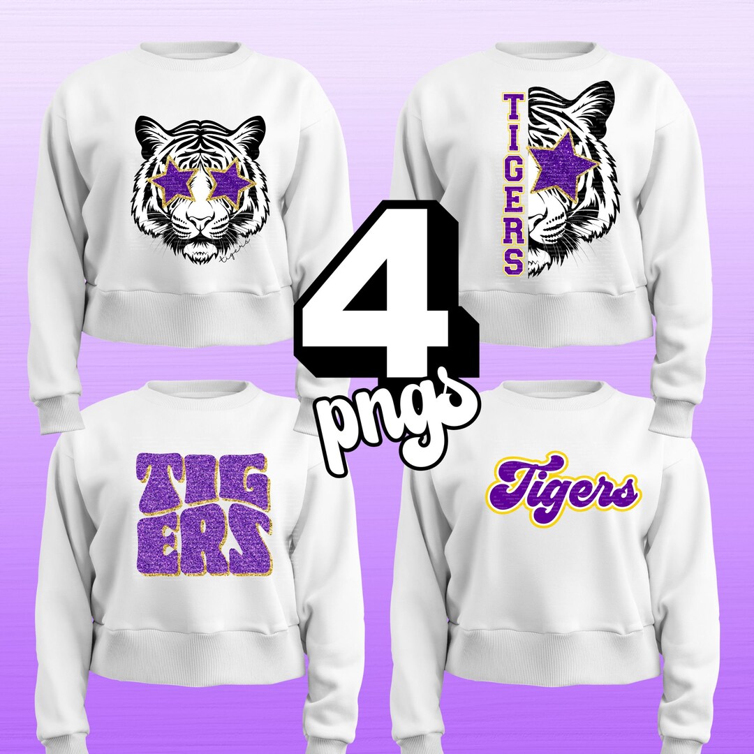 Preppy Tigers PNG Star Eye Star Sunglasses Highschool Sublimation PNG ...