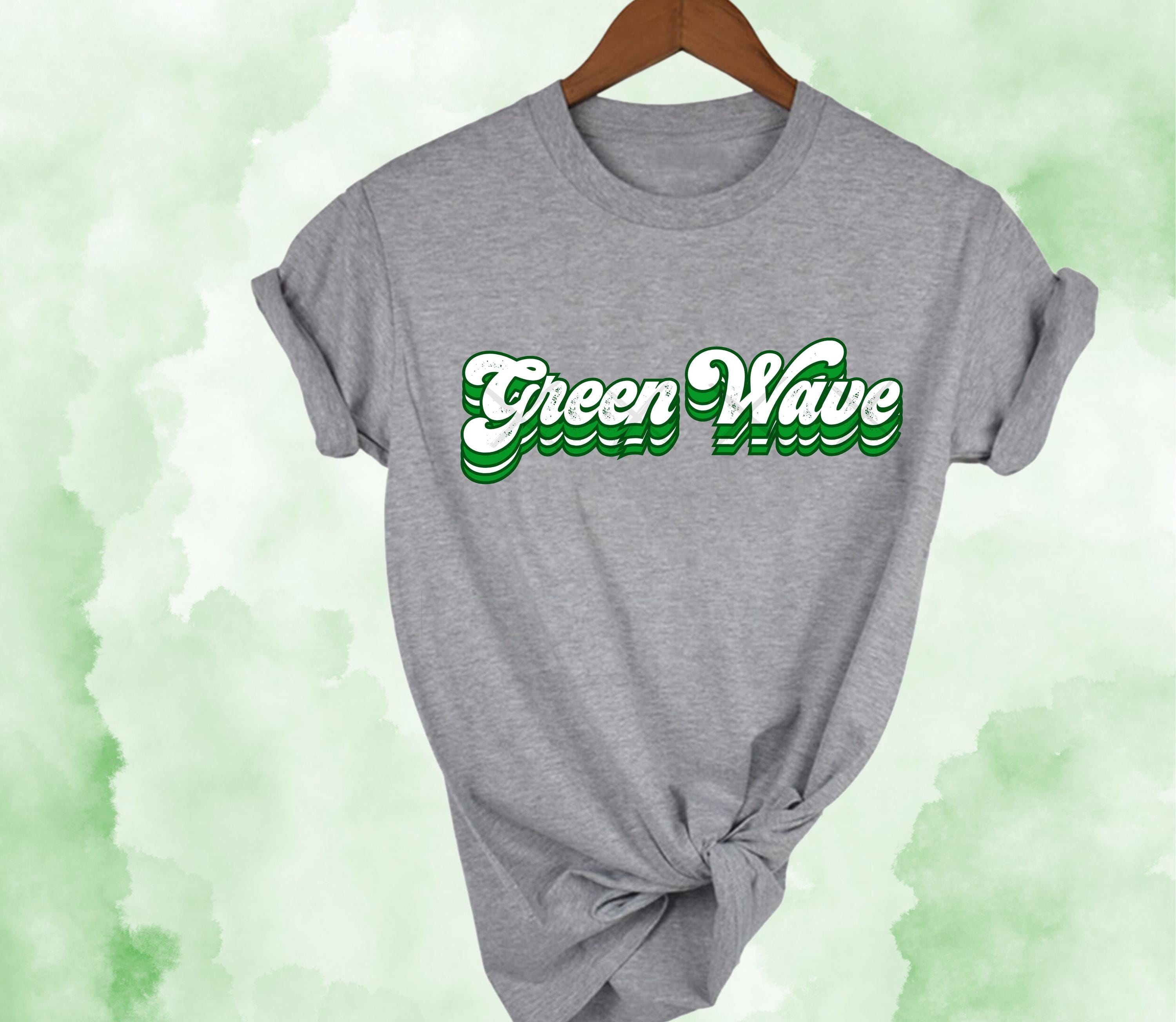 2 Green Wave Text Word PNG for Sublimation or DTF for Spirit Shirt ...