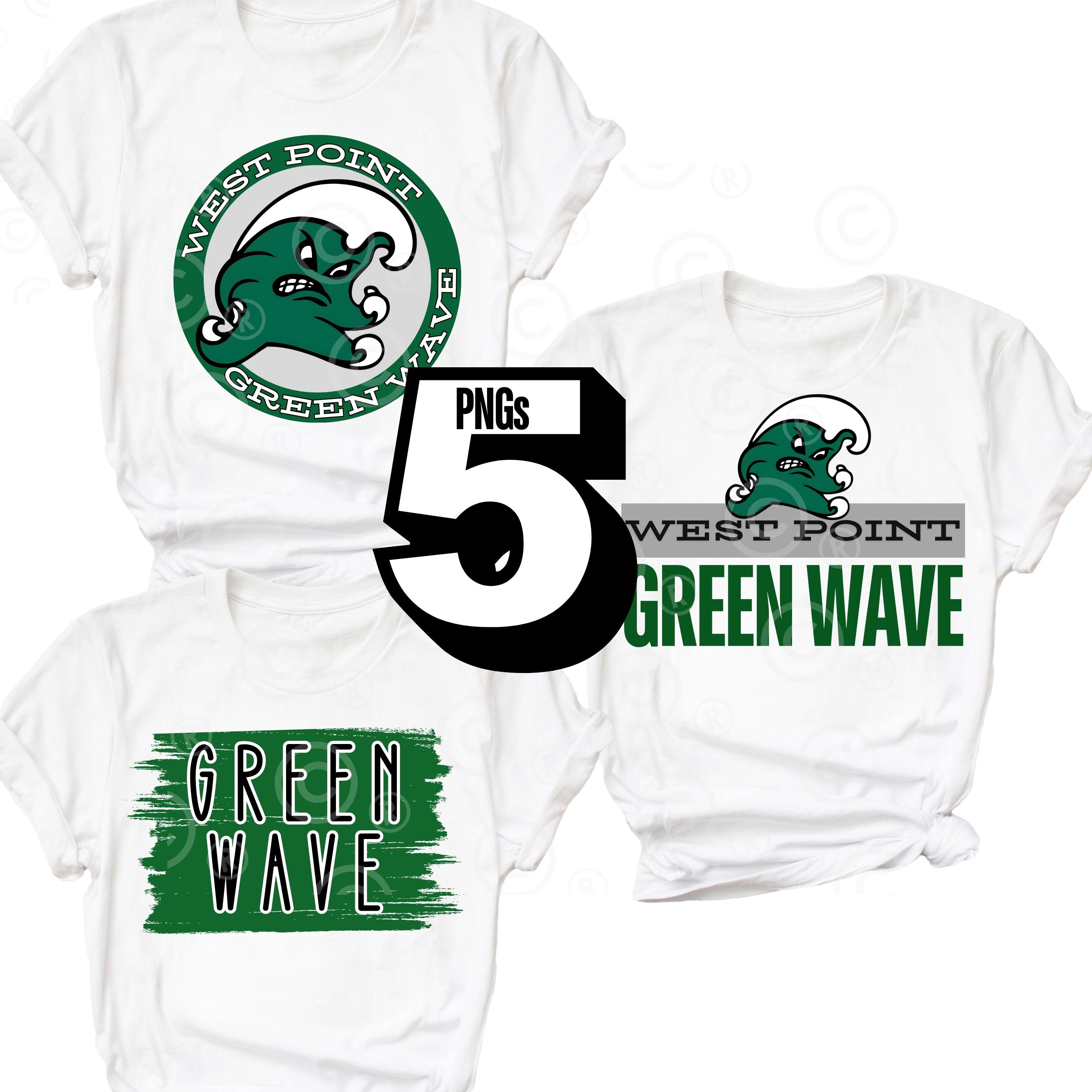 West Point Green Wave PNG for Sublimation or DTF School Mascot Preppy ...