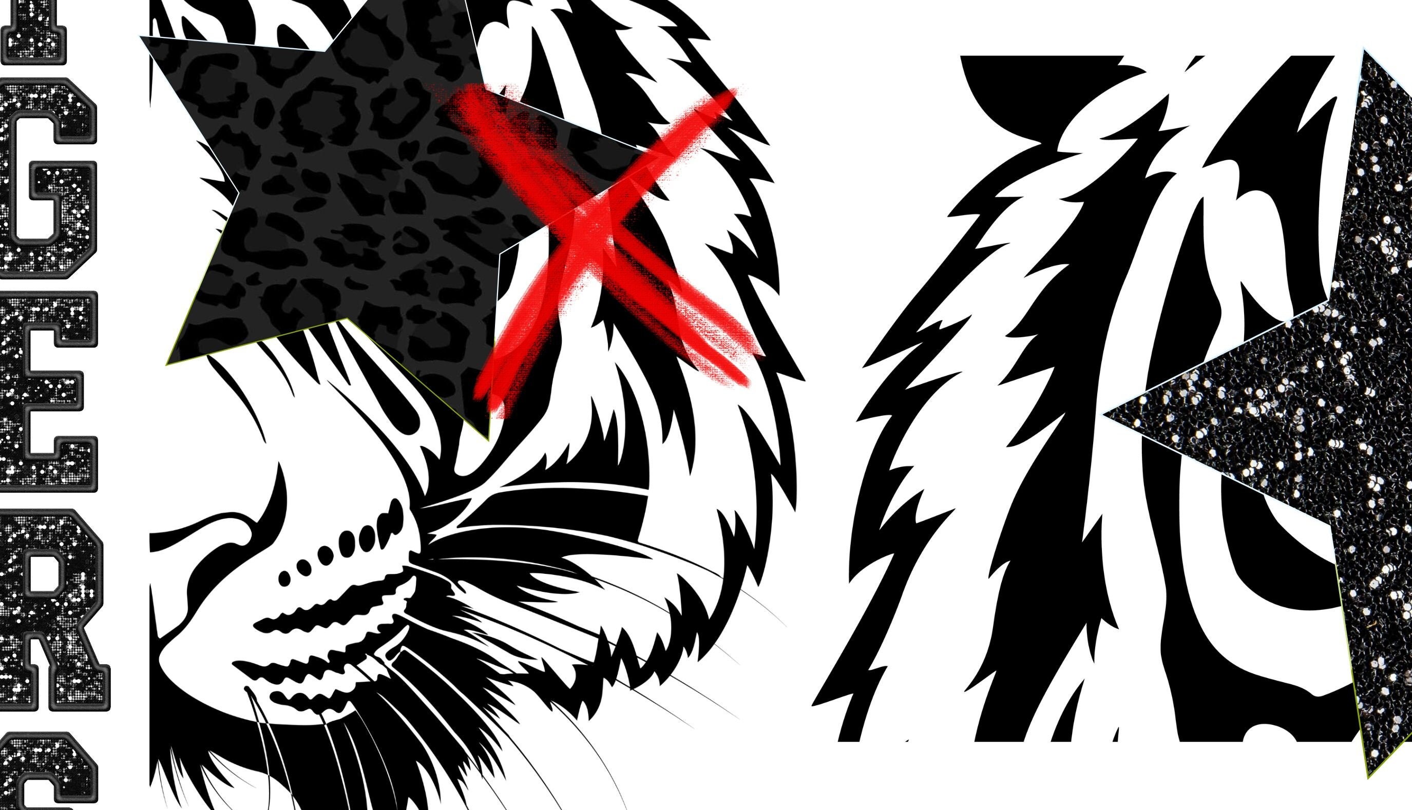 Black Preppy Tiger Mascot PNG Star Eye Star Sunglasses - Etsy