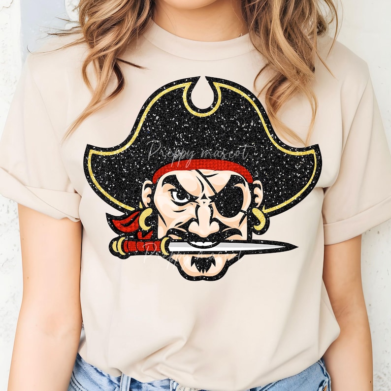 3 Red Glitter Pirate Buccaneers Mascot PNG 300 DPI Instant Download ...