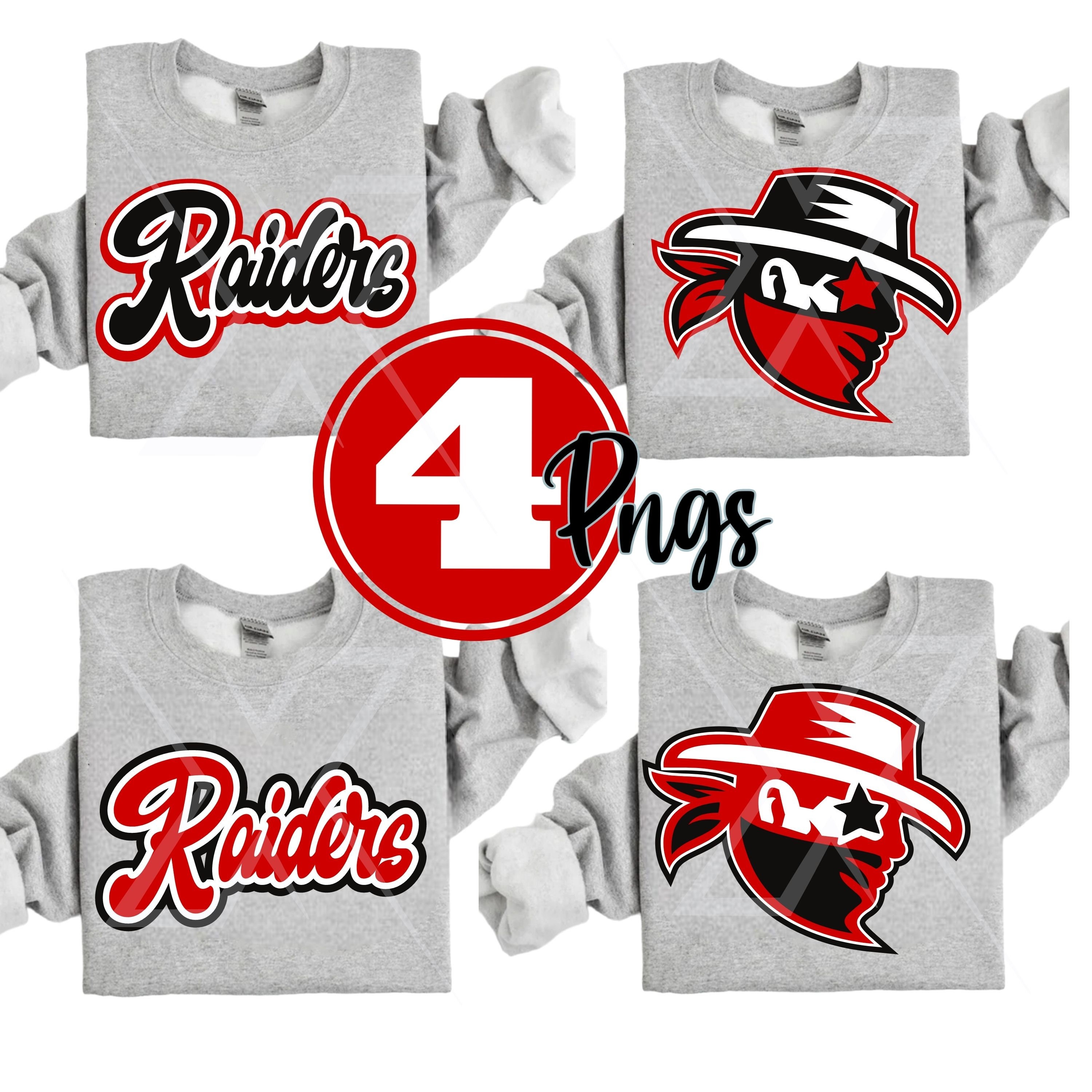 Preppy Red and Black Raiders Mascot PNG Star Eyes Great for Team Shirts ...
