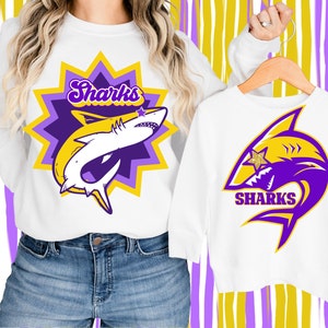 Sharks PNG Purple & Yellow Star Eye Sunglasses, Cute Trendy Preppy ...