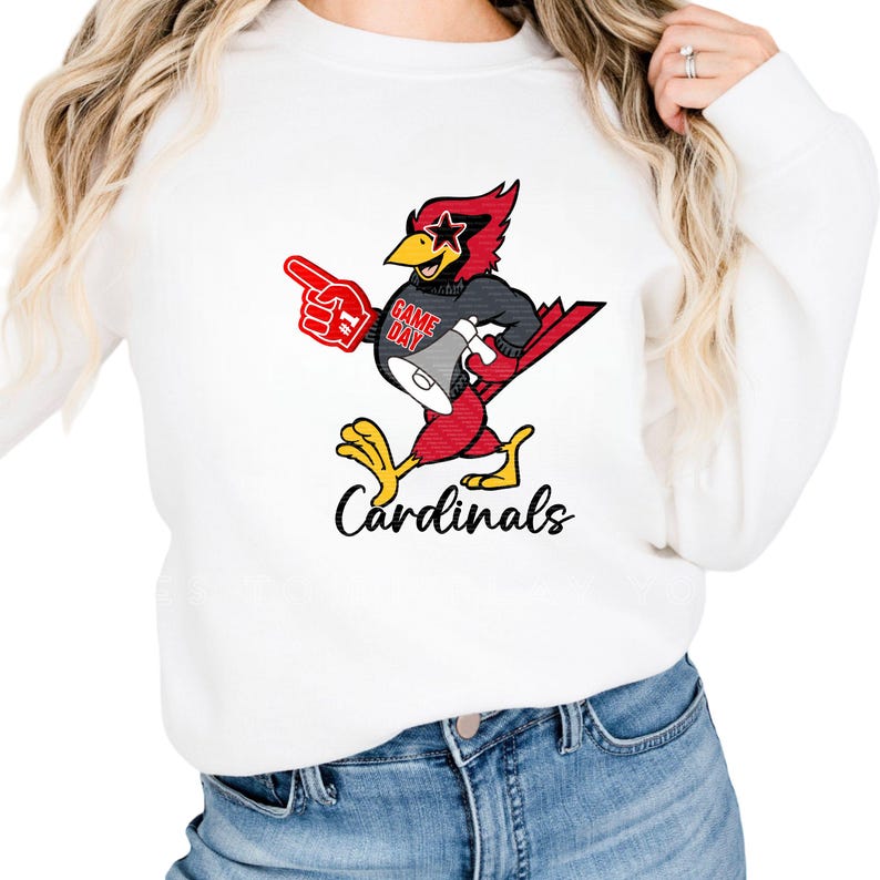 Cardinal Mascot PNG Preppy Full Bodywalking Cardinal Mascot Star Eyes ...