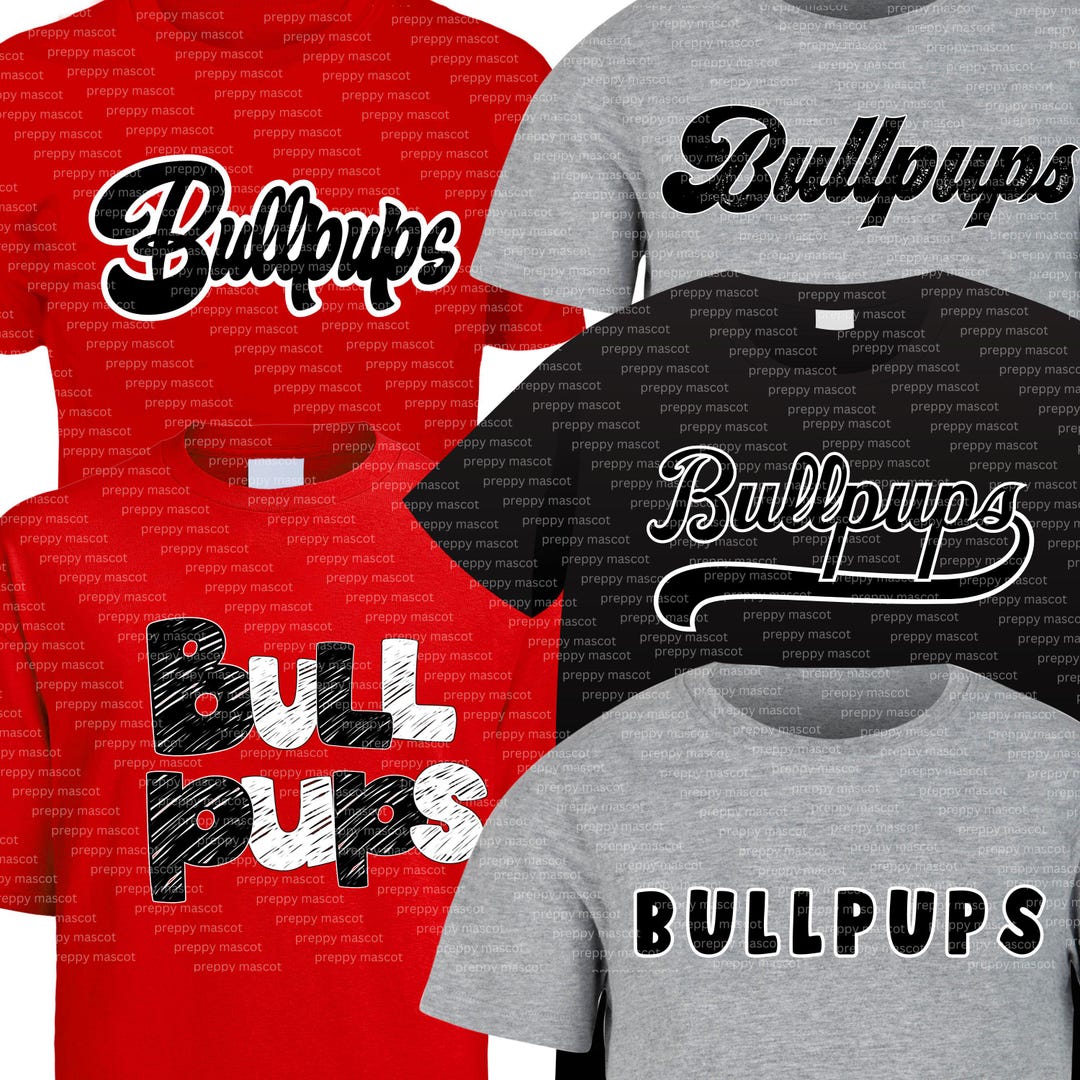 5 Bullpups Pngs for DTF or Sublimation 300 DPI Instant Download Clipart ...