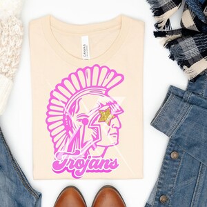 Preppy Pink Trojans Mascot PNG Star Eyes Sunglasses Team Spirit Shirts ...