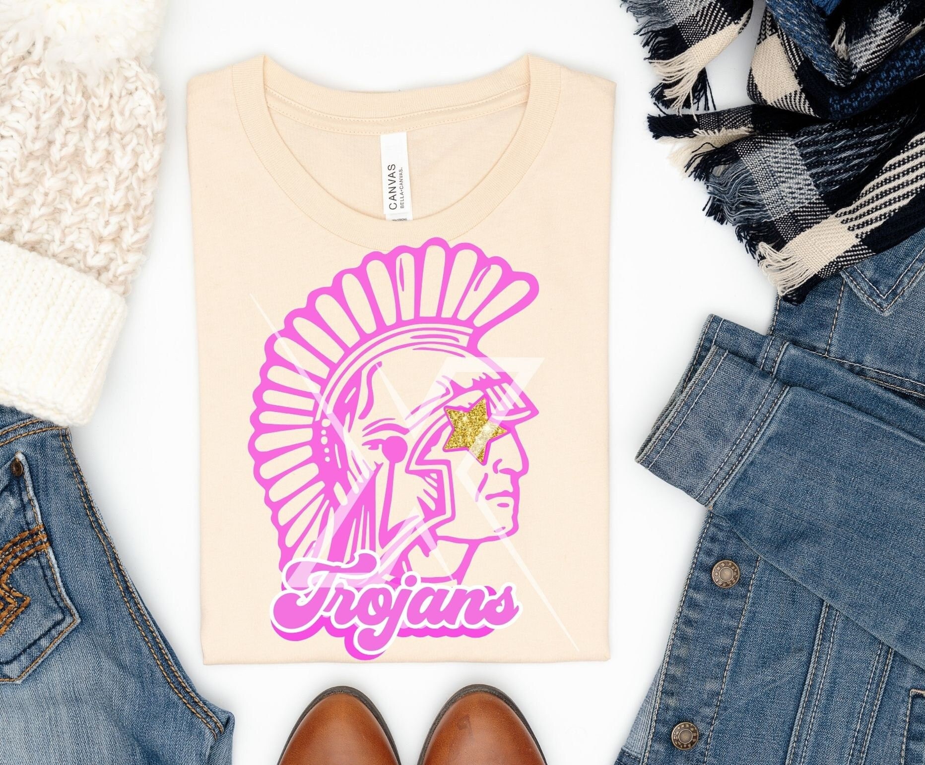 Preppy Pink Trojans Mascot PNG Star Eyes Sunglasses Team Spirit Shirts ...