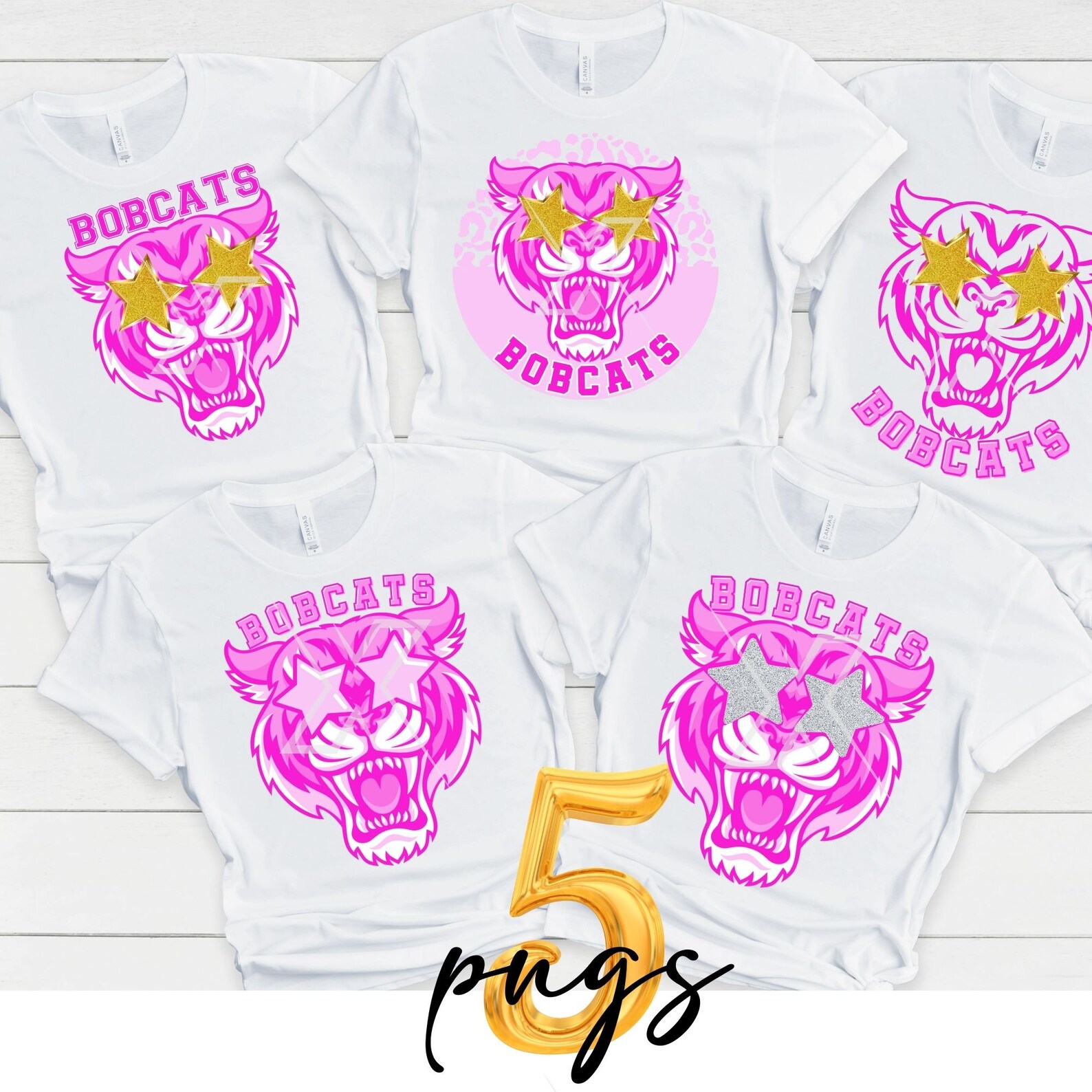 Pink Preppy Bobcat Mascot Bobcat PNG Star Eyes Sunglasses Team High ...