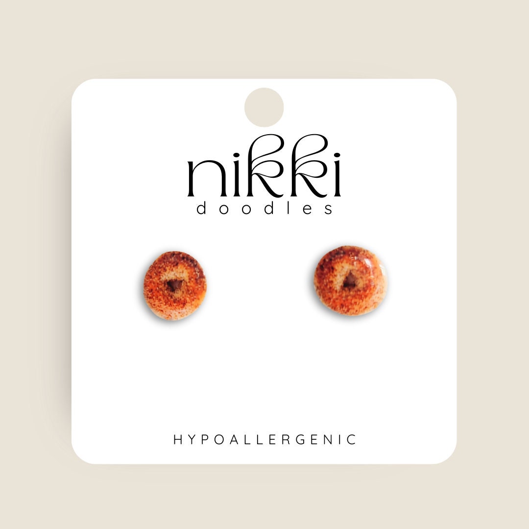 Everything Bagel | Novelty Stud Statement Earrings | Trendy Gift | Funny Earrings ...