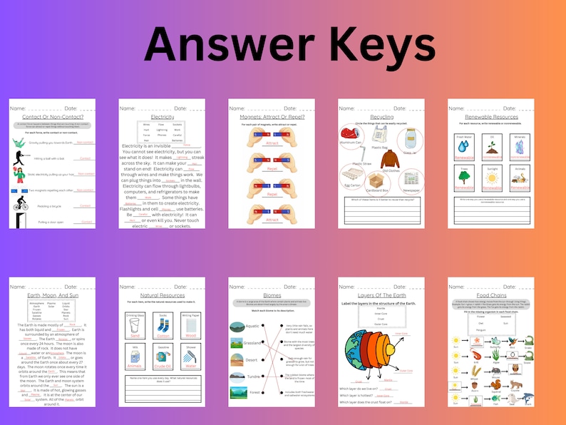 Third Grade Science Bundle | Answer Keys | Science Worksheets ...