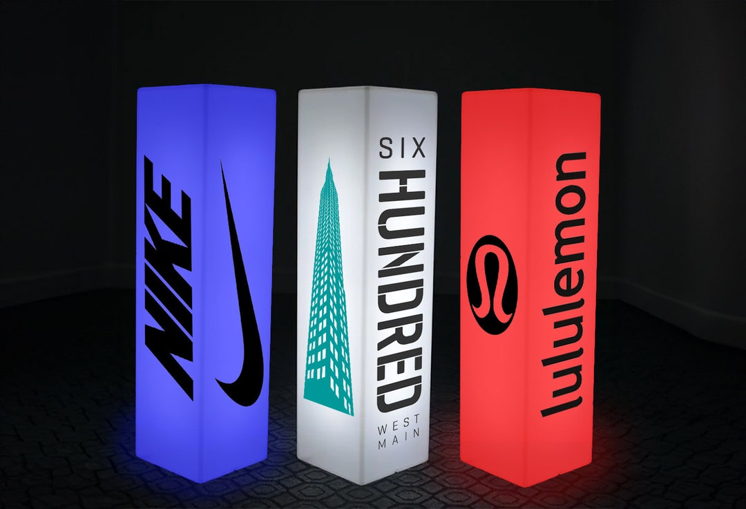 Custom Full Color LED Logo Pillar - Wireless Illuminated Display Column ...