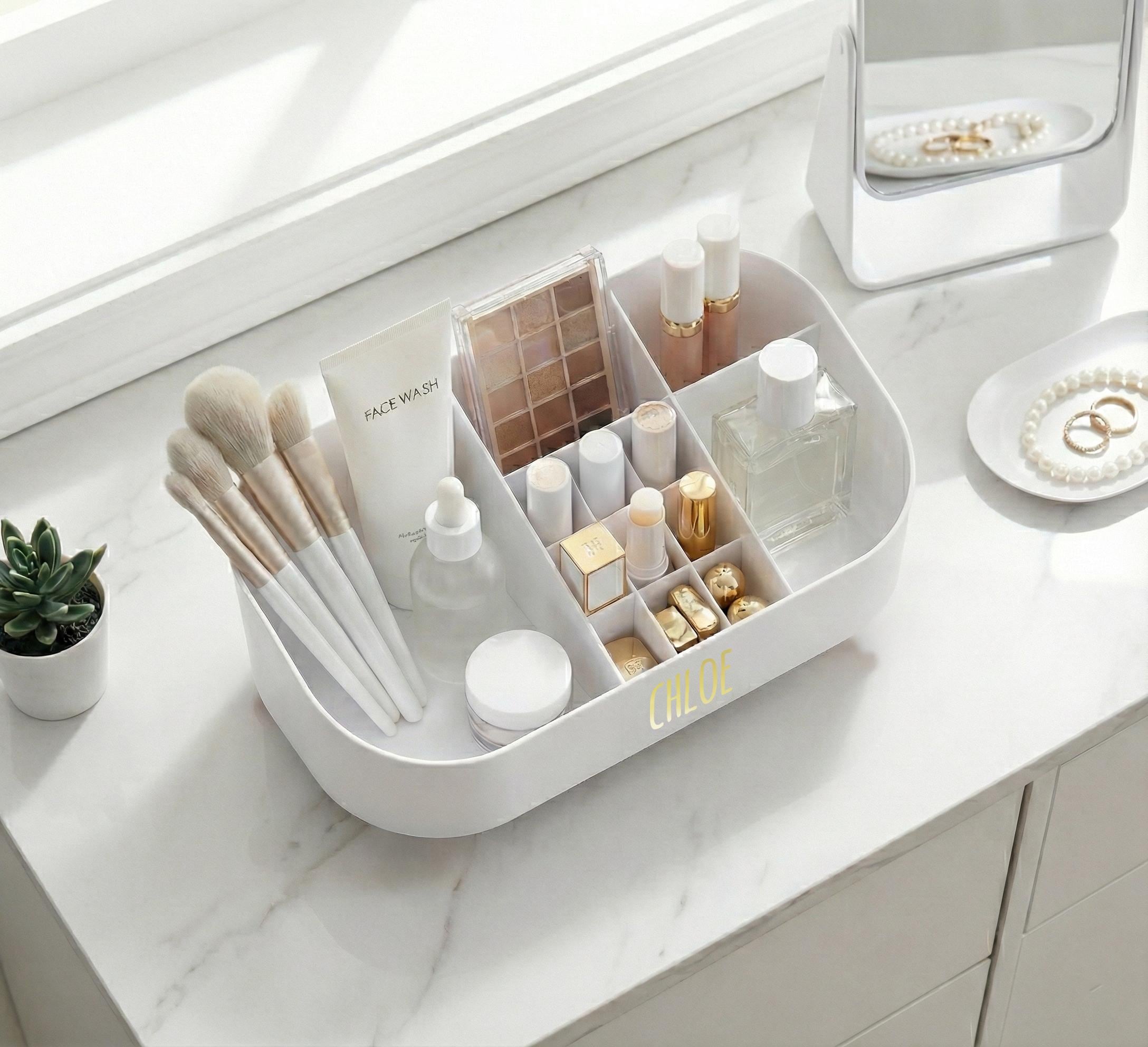 Personalized Cosmetic Storage Caddy | Brush/lipstick Makeup Organizer ...
