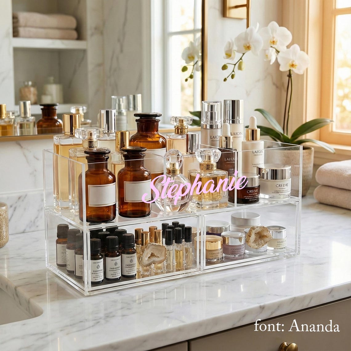 Personalized Handmade Luxury Acrylic Perfume Organizer & Makeup Storage ...
