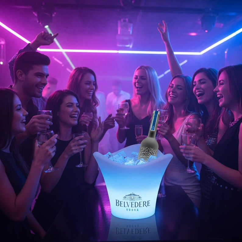 Personalized LED Ice Bucket: Color-changing Logo Display for Events ...