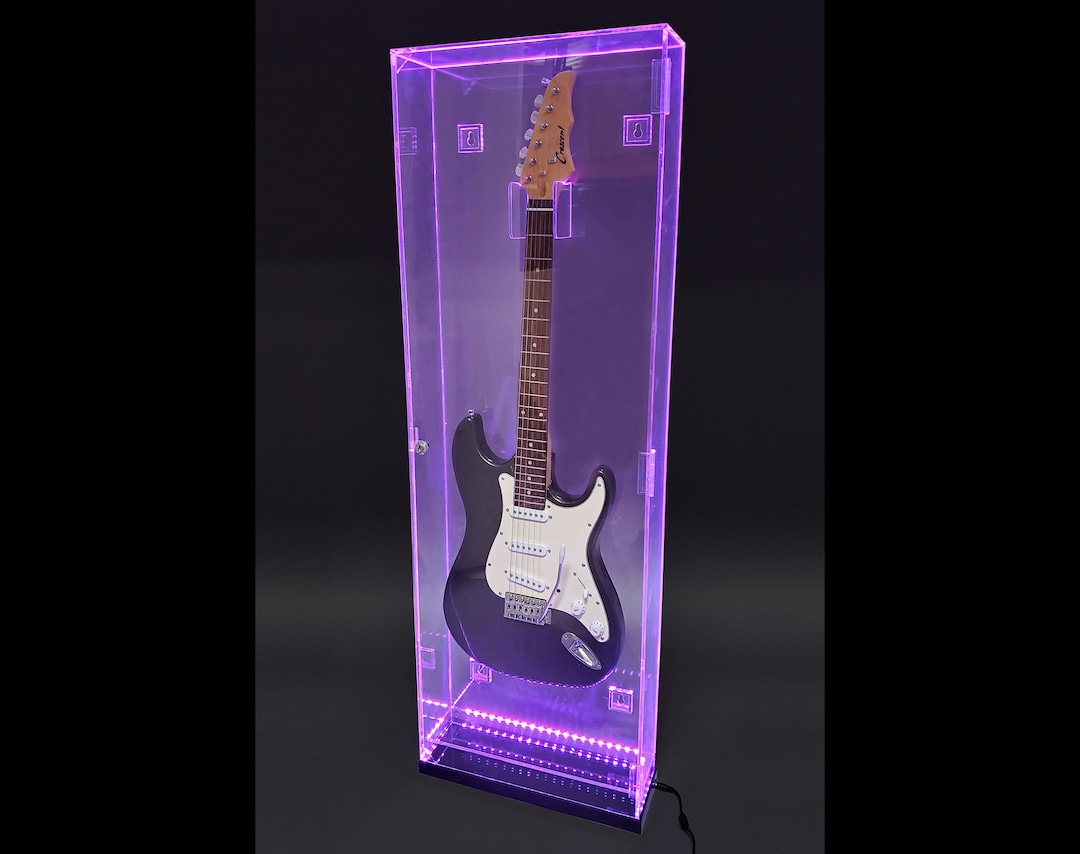 Custom Illuminated Acrylic Electric Guitar Display Case: UV Protection ...