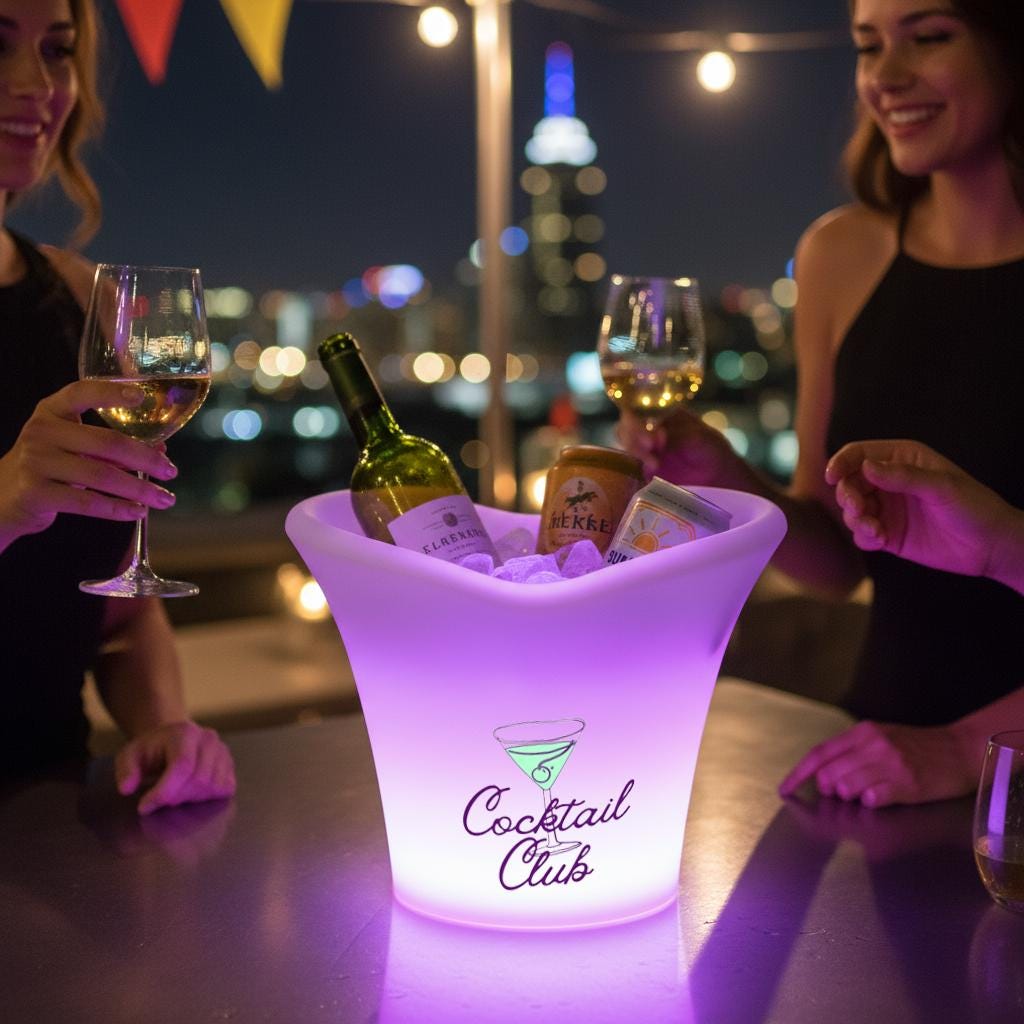 Personalized LED Ice Bucket: Color-changing Logo Display for Events ...