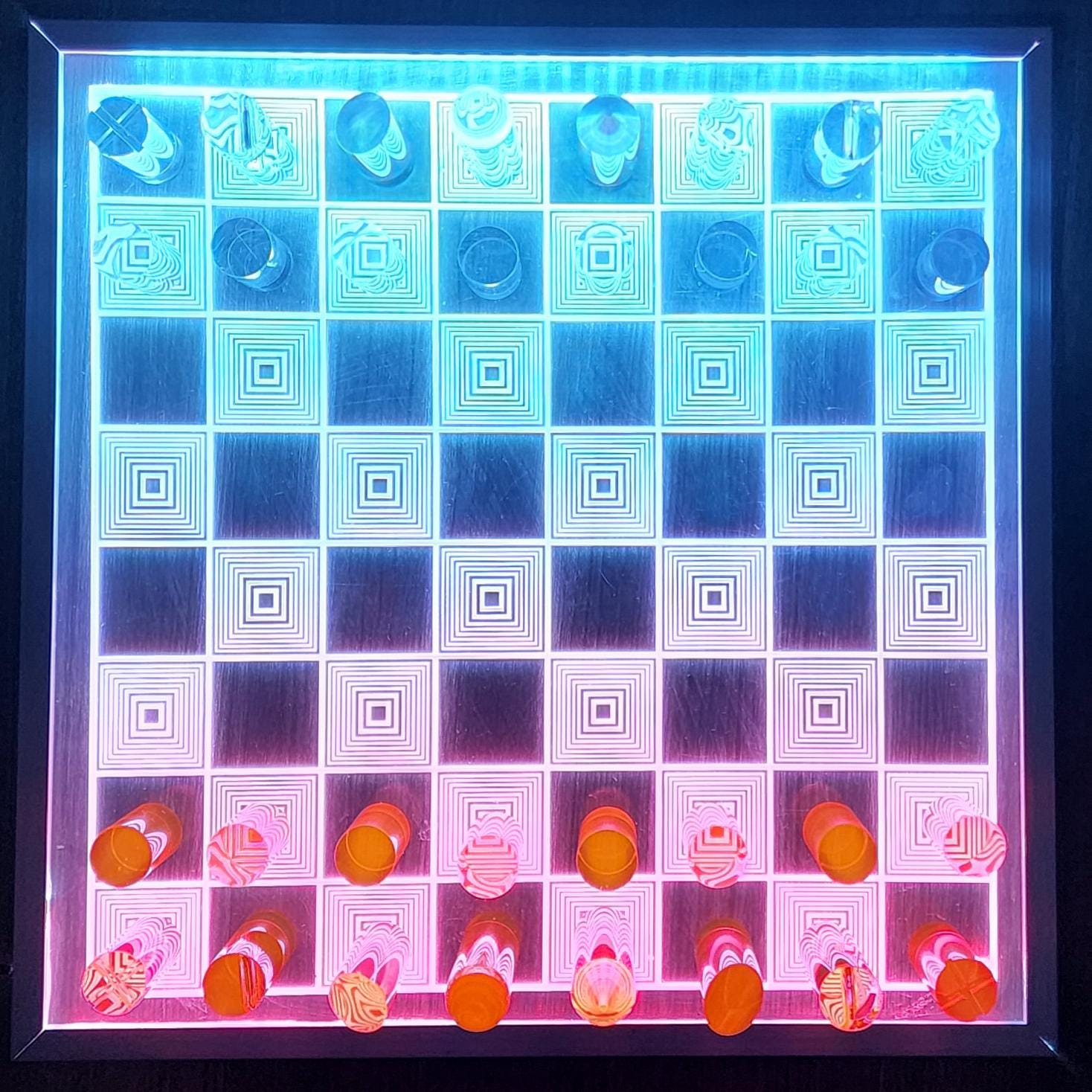 Futuristic LED Glow Chess Set: Illuminated Acrylic Board With Light-up ...