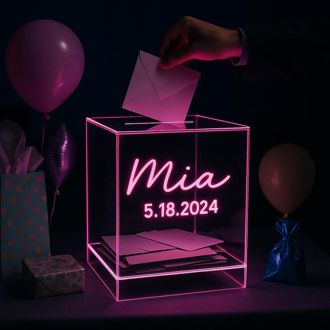Personalized Engraved Wireless LED Light Handmade 10" Acrylic Bar ...