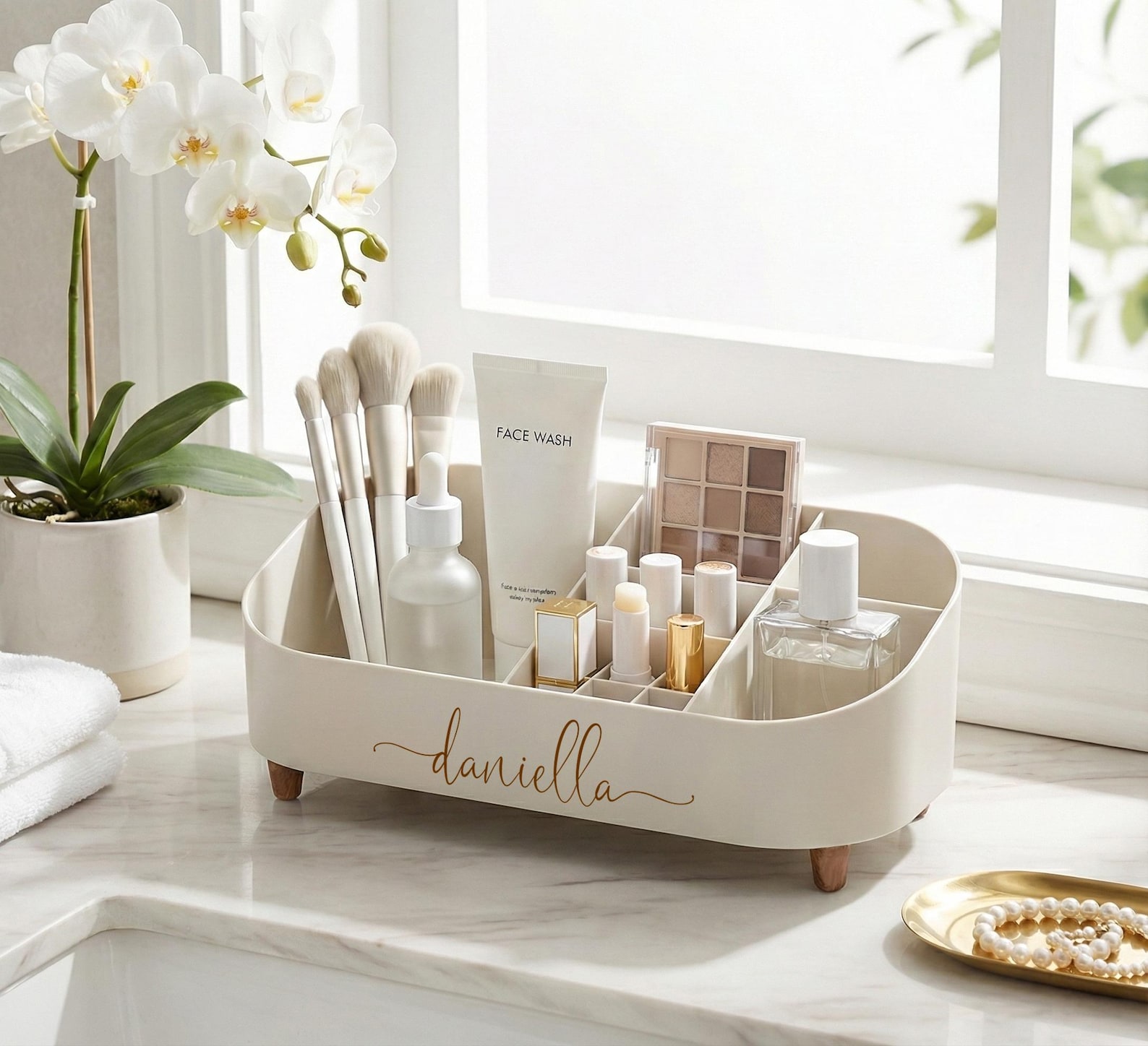 Personalized Cosmetic Storage Caddy | Brush/lipstick Makeup Organizer ...