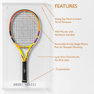 Custom Personalizable Luxe Acrylic Tennis Racket Display Case | Uv ...