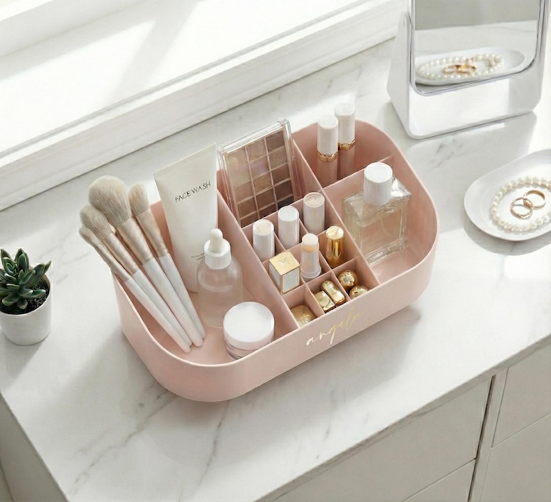 Personalized Cosmetic Storage Caddy | Brush/lipstick Makeup Organizer ...