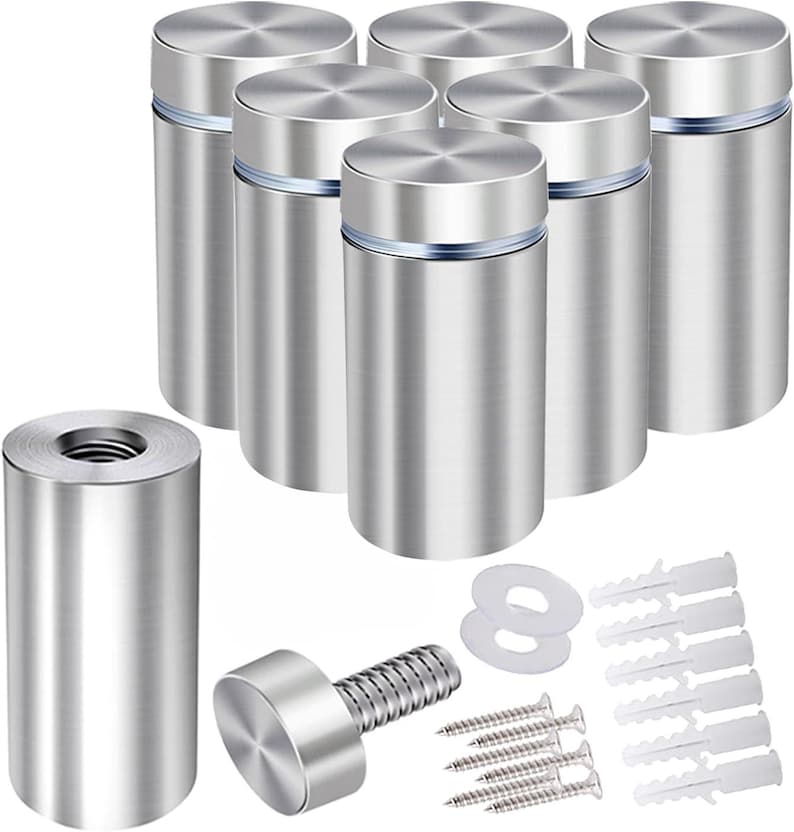 Set of 6 Metal Standoff Screws for Acrylic Jersey Display Case – Wall ...