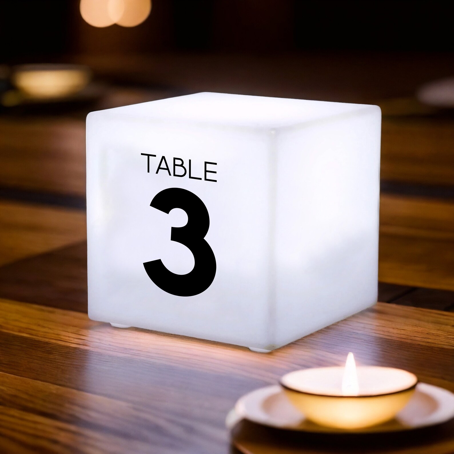Customized Glow Light Cube Table Number - Wedding/bar Mitzvah/event ...