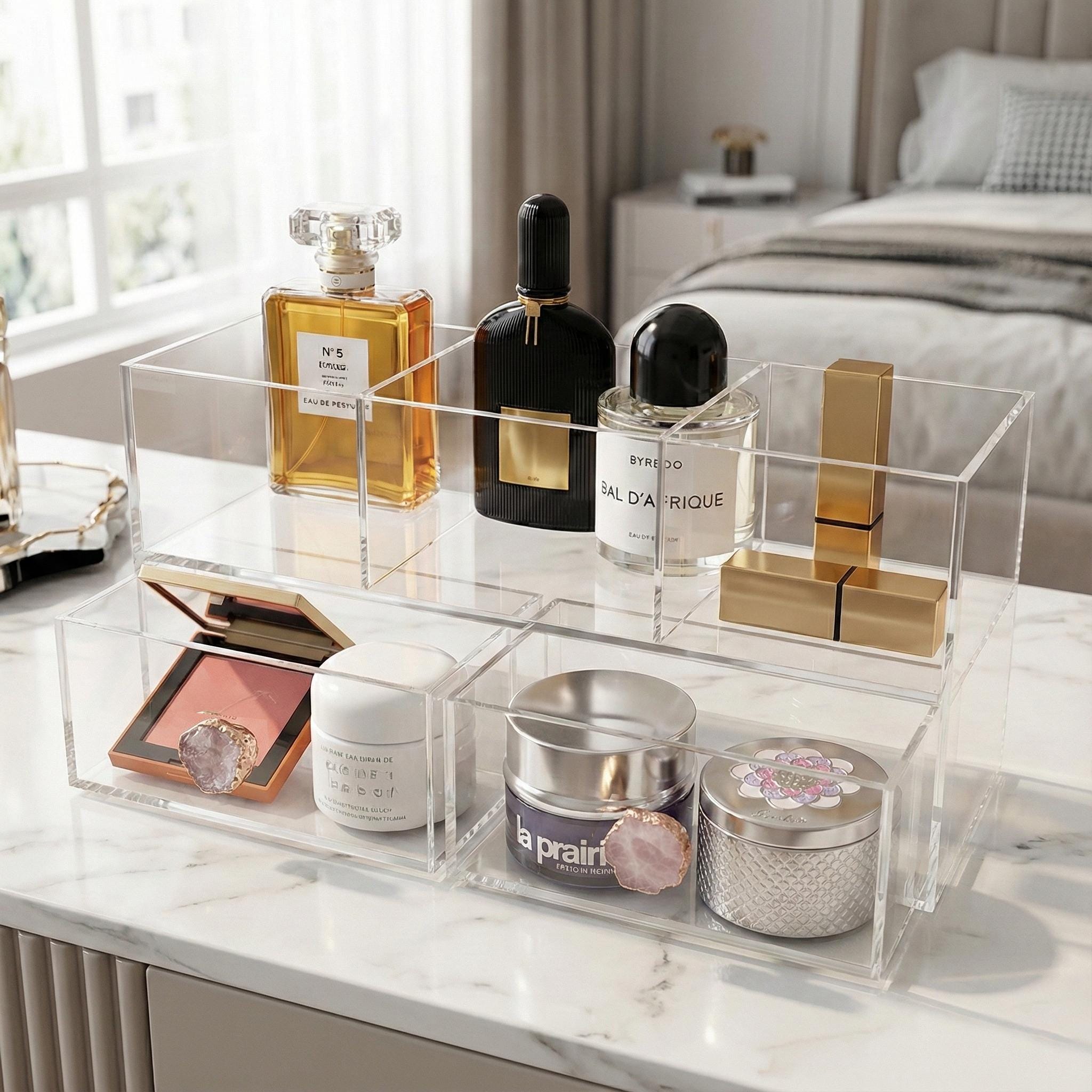 Personalized Handmade Luxury Acrylic Perfume Organizer & Makeup Storage ...