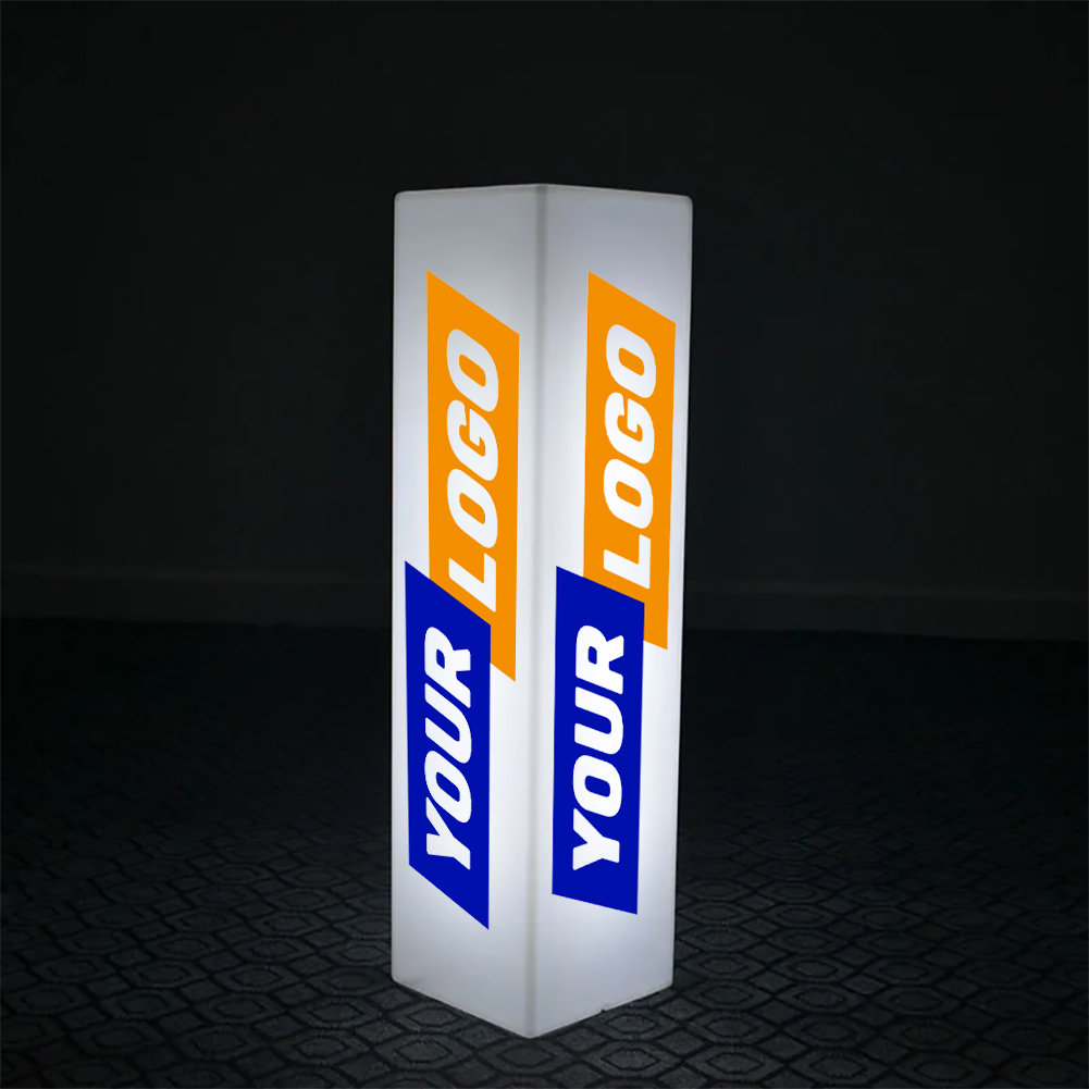 Custom Full Color LED Logo Pillar - Wireless Illuminated Display Column ...