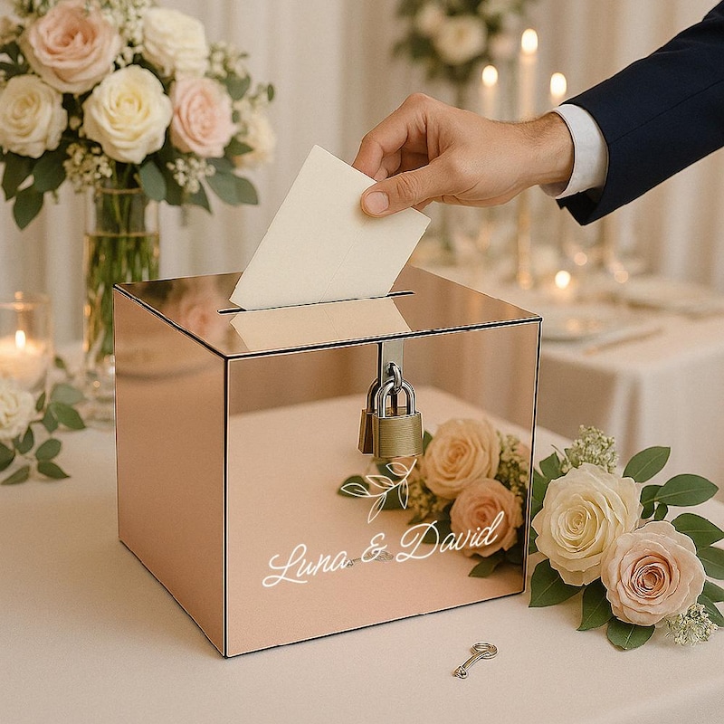 Gold Card Box With Slot - Etsy