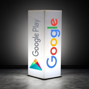 Custom Full Color LED Logo Pillar - Wireless Illuminated Display Column ...
