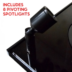 Deluxe Acrylic Rotating Stage Spotlight Display Box With 8 LED Pivoting ...