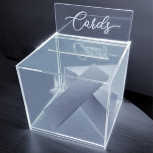 Acrylic Wedding Card Box - Custom Options - 10" Handmade Color Changing ...