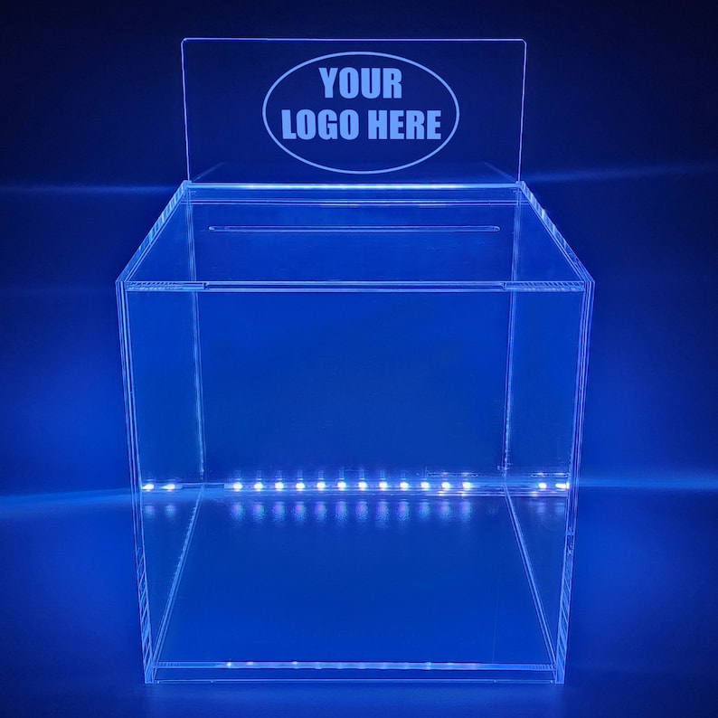Customizable Color Changing LED Light-up Acrylic Card Box for Weddings ...