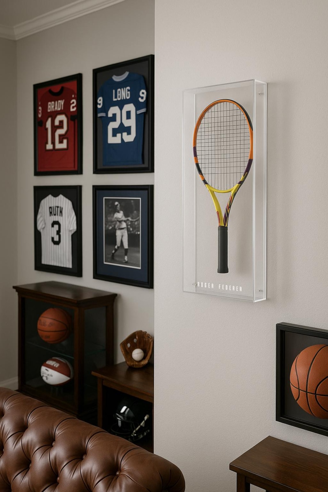 Custom Personalizable Luxe Acrylic Tennis Racket Display Case | Uv ...