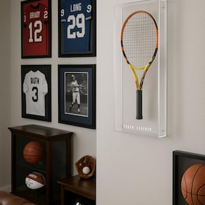 Custom Personalizable Luxe Acrylic Tennis Racket Display Case | Uv ...