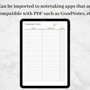 Minimal Digital & Printable Vocabulary Practice Sheet Template ...
