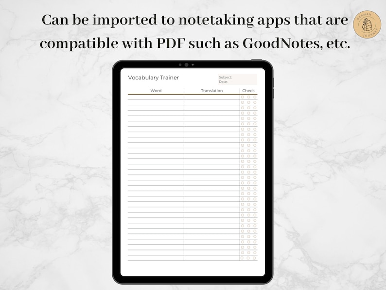 Minimal Digital & Printable Vocabulary Practice Sheet Template ...