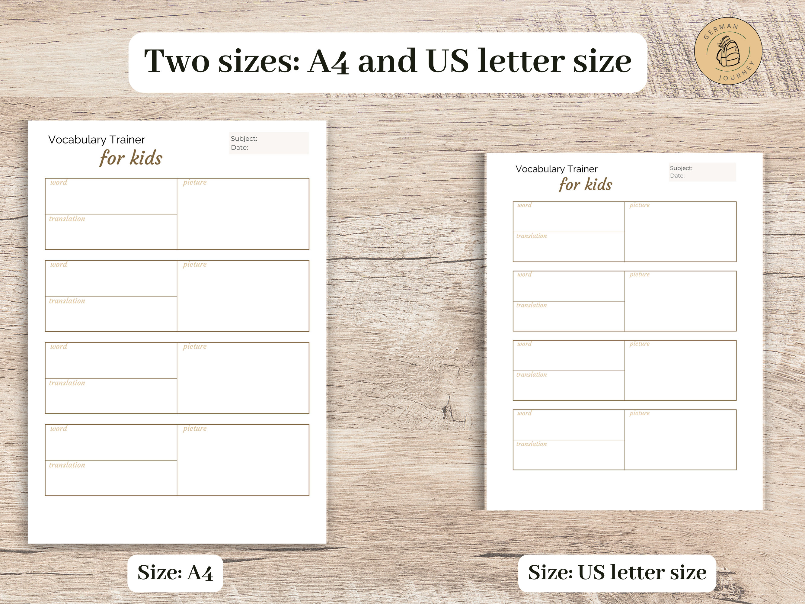 Vocabulary Practice Sheet Template for Kids | Digital & Printable ...