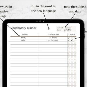 Minimal Digital & Printable Vocabulary Practice Sheet Template ...