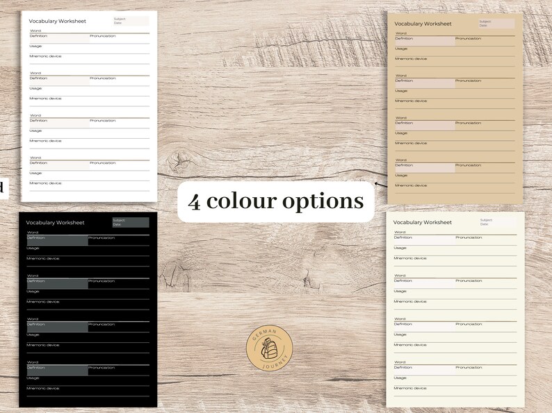 Comprehensive Vocabulary Practice Sheet Template| Digital Goodnotes ...