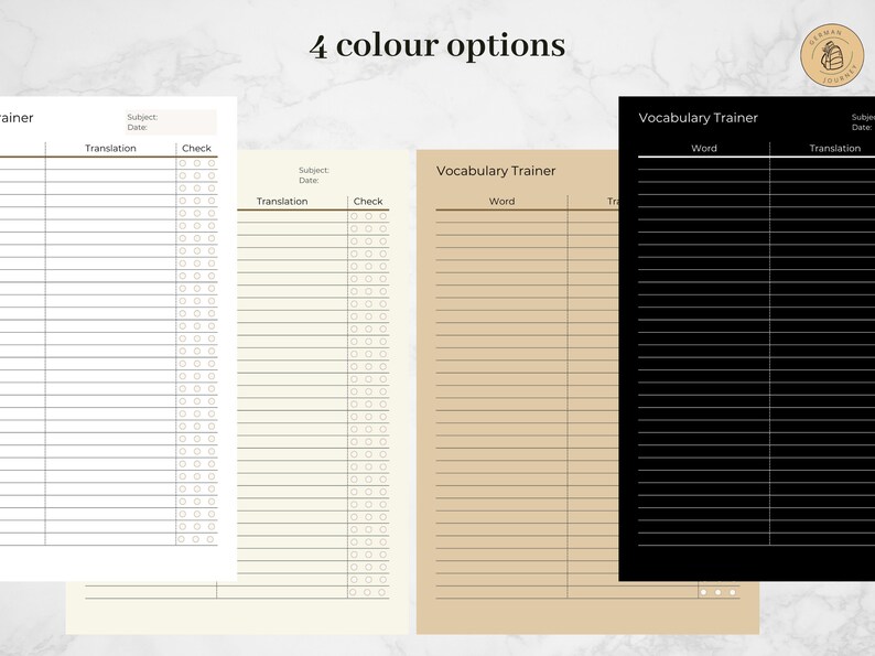 Minimal Digital & Printable Vocabulary Practice Sheet Template ...