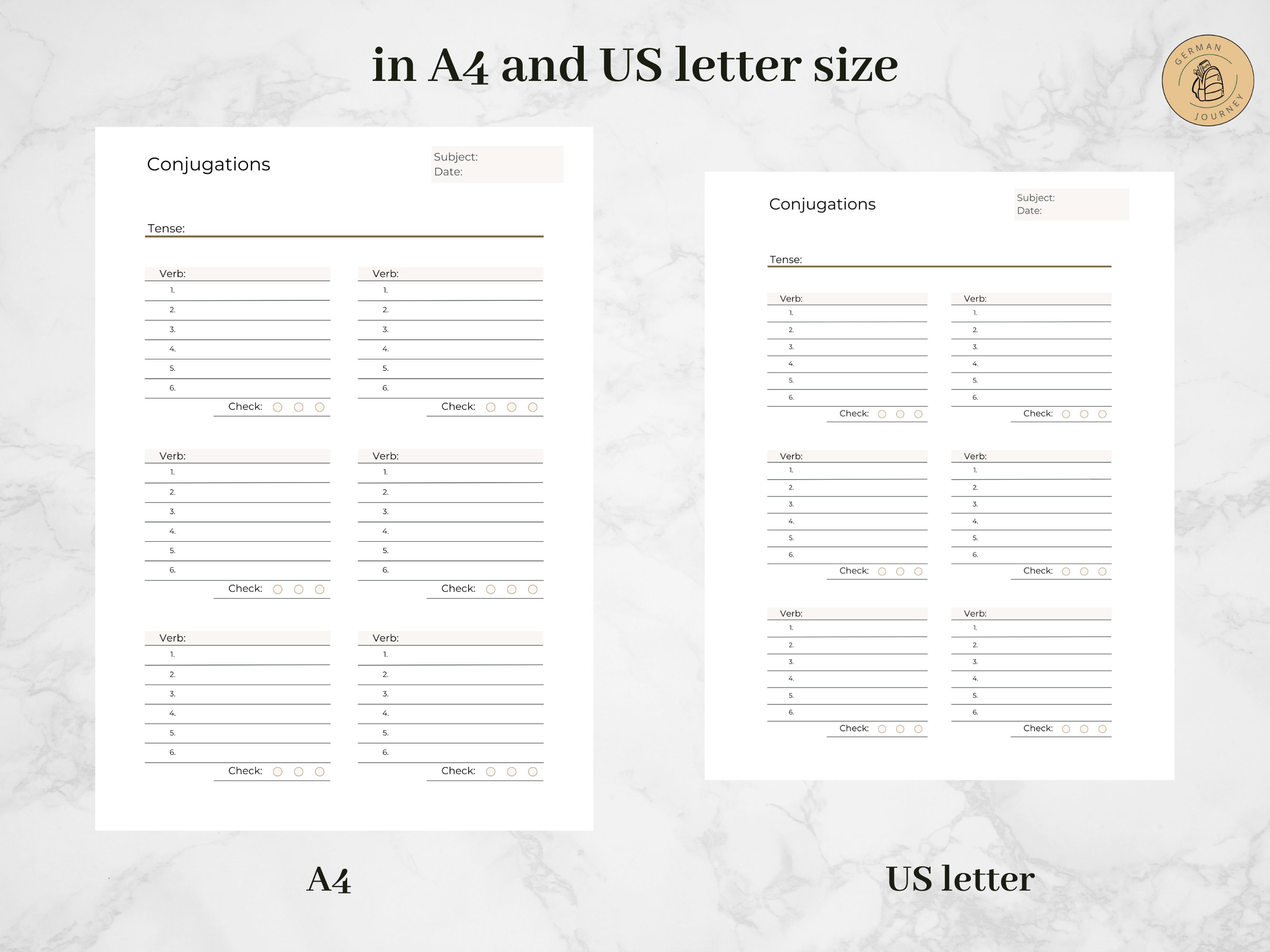 Verb Conjugation Worksheet | Digital & Printable Template | Goodnotes ...