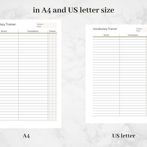 Minimal Digital & Printable Vocabulary Practice Sheet Template ...