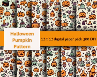 Pink Pumpkin Digital Paper Fall Pattern Seamless Pattern - Etsy