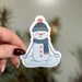 Cute Meditating Snowman Sticker, Winter Snowman Yoga Vinyl, Christmas ...