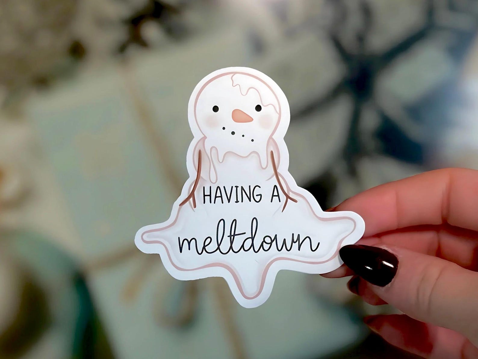Funny Melting Snowman Sticker | Relatable Having a Meltdown Decal ...